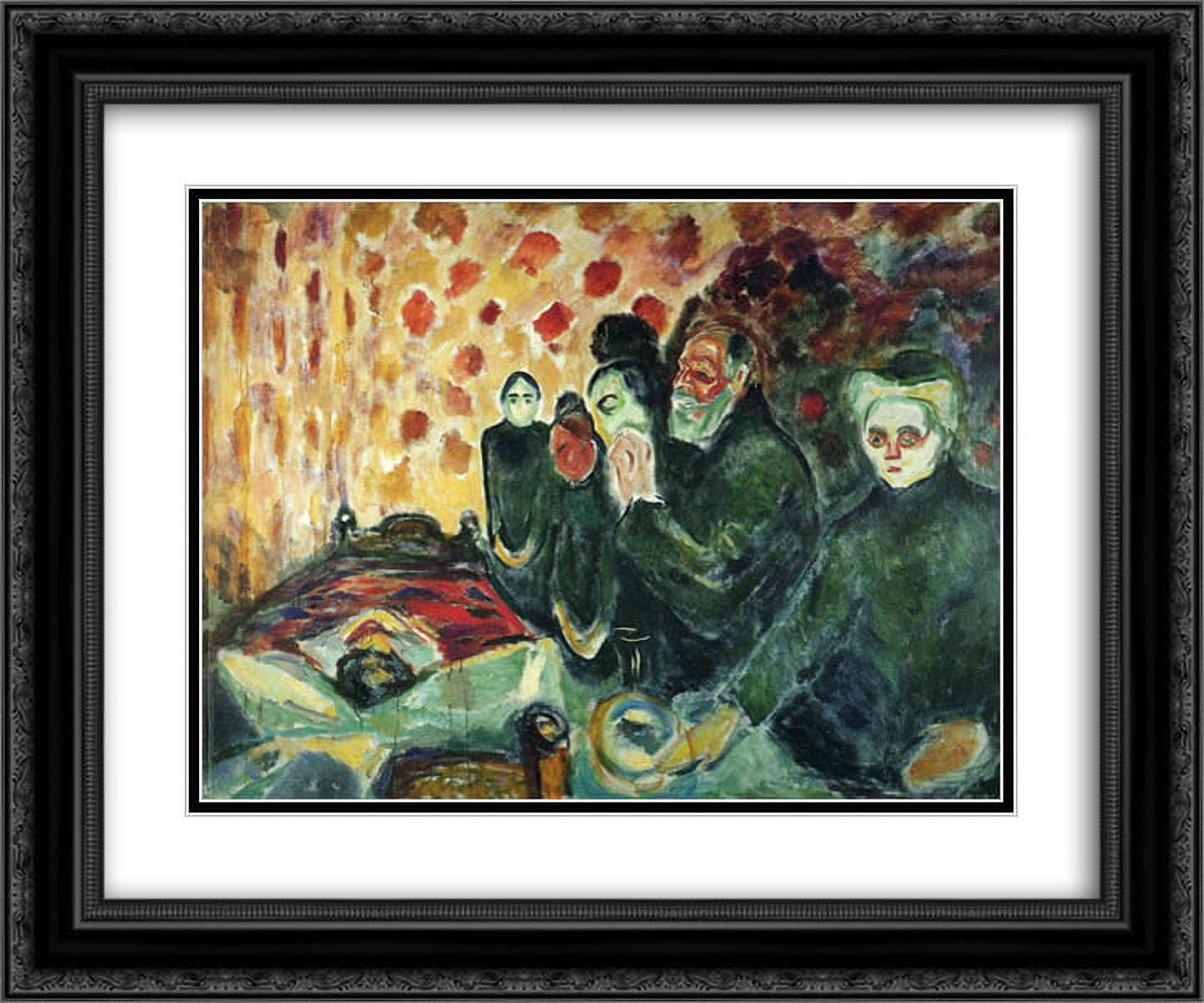 Edvard Munch 2x Matted 24x20 Black Ornate Framed Art Print 'By the ...