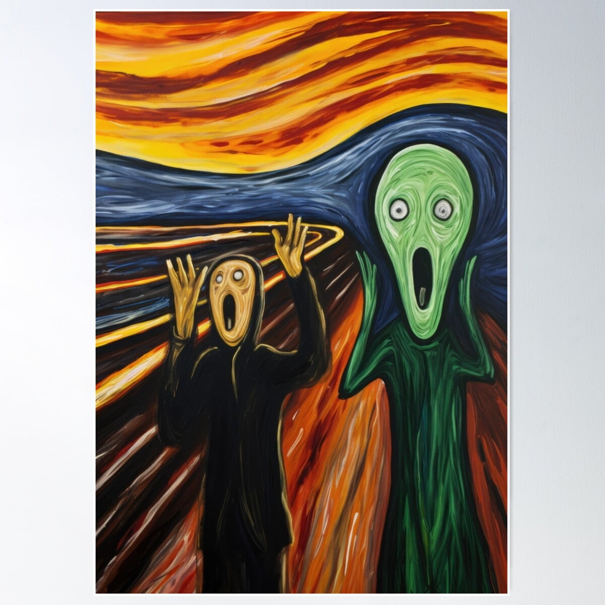 Edvard Munch Alien Ufo Scream Poster Wall Art, Modern Wall Decor For ...