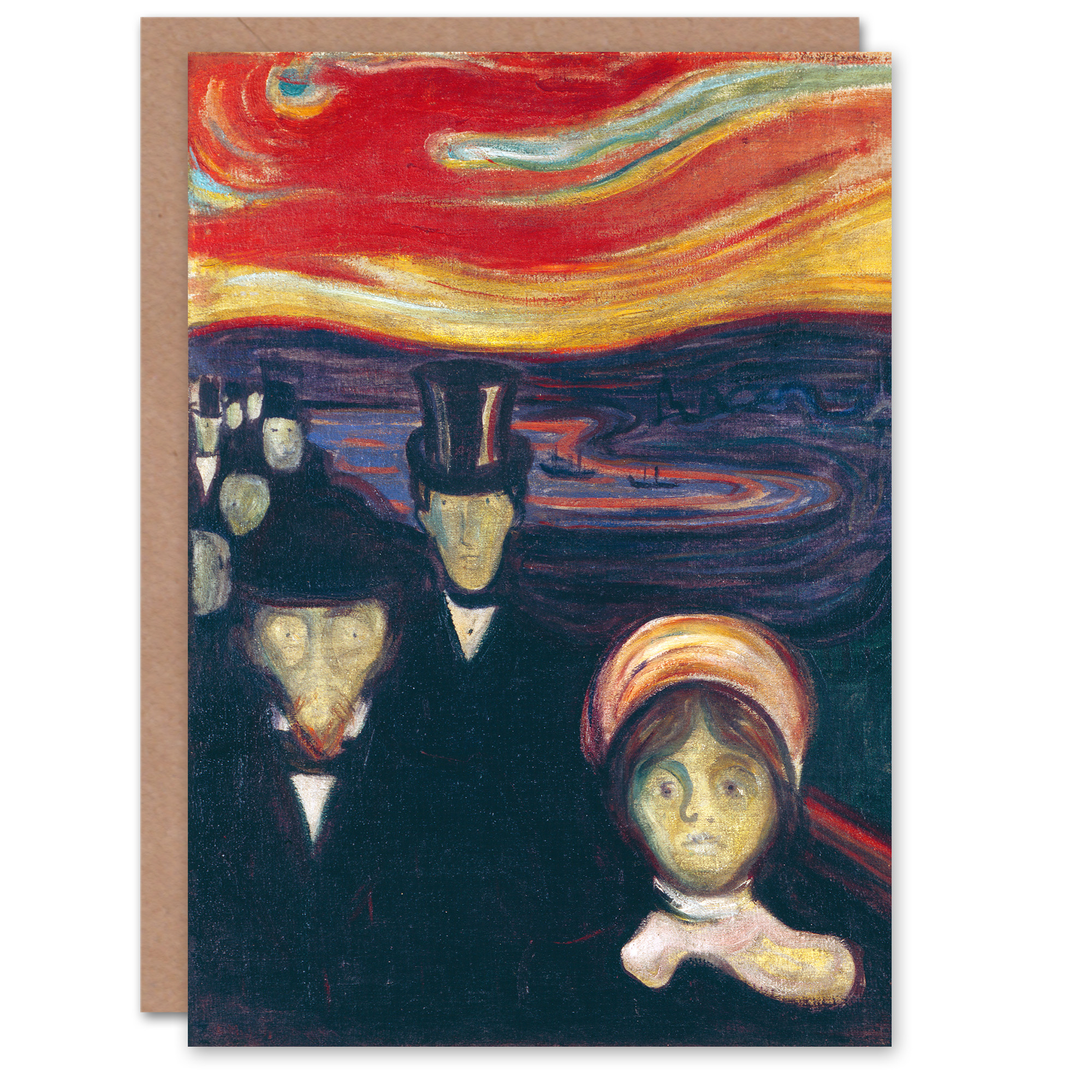 Edvard Munch Art Card Anxiety Figures Oil Painting - Walmart.com