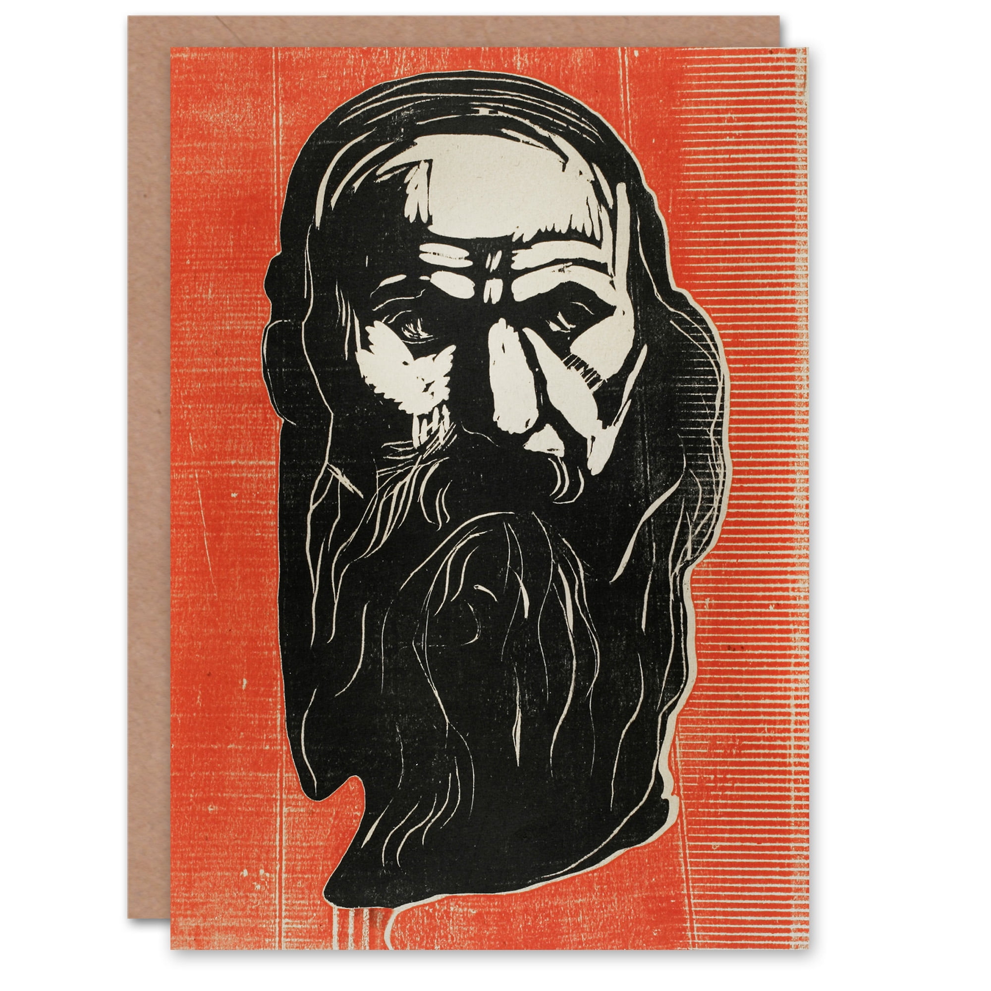 Edvard Munch Art Card Head of an Old Man with Beard - Walmart.com