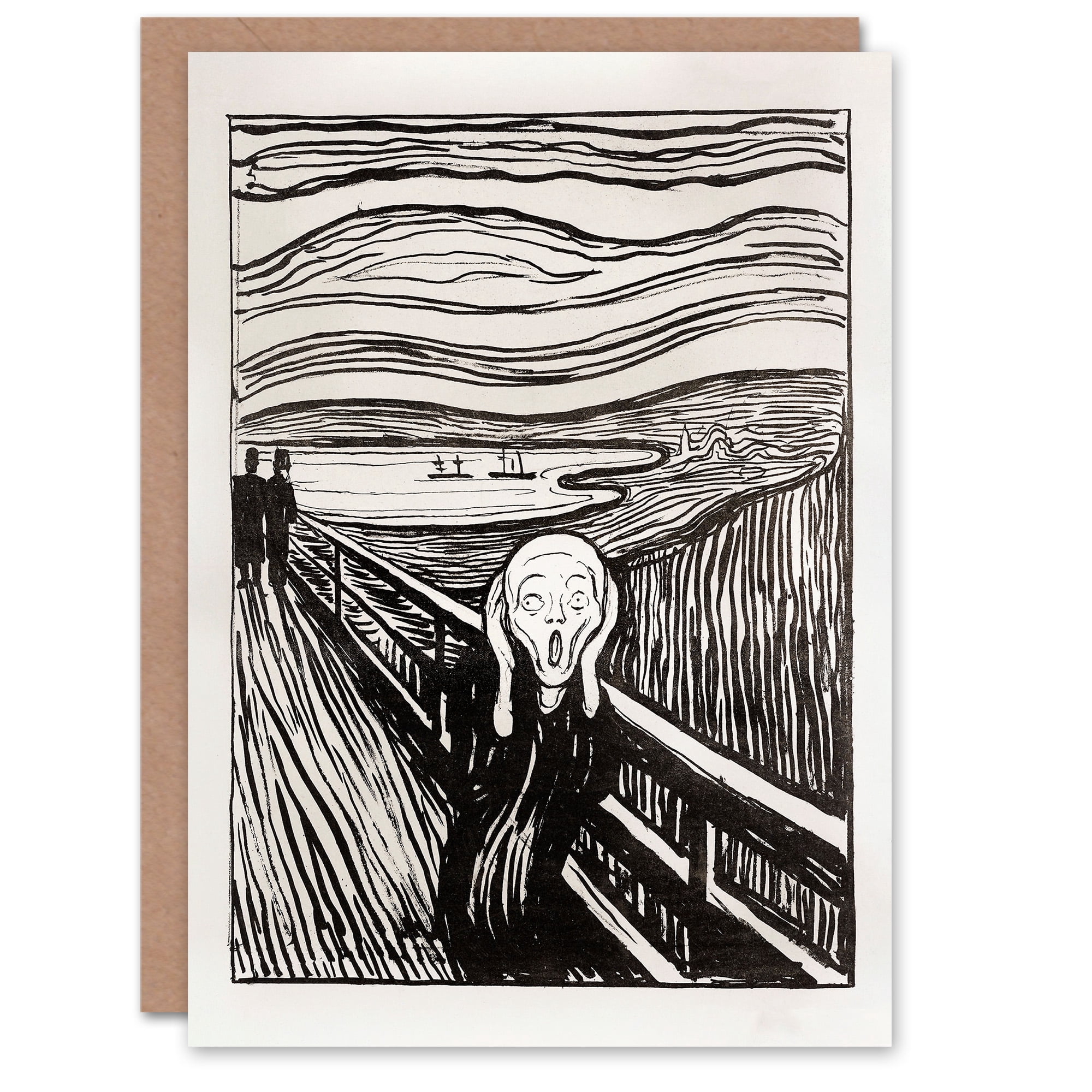Edvard Munch Art Card The Scream 1895 Black and White - Walmart.com
