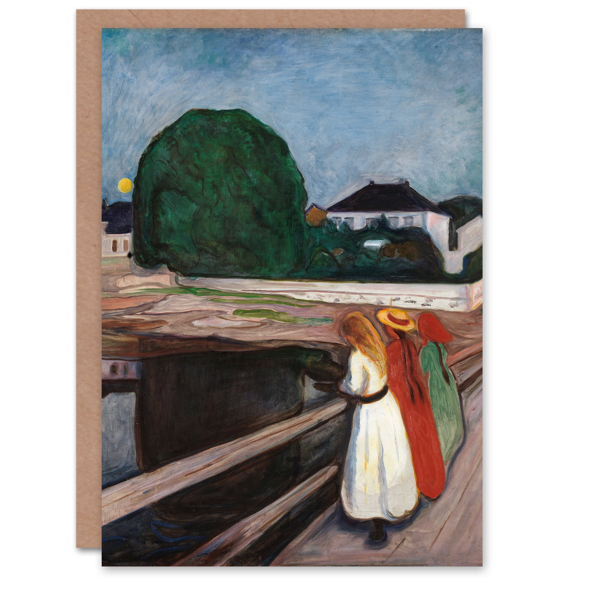 Edvard Munch Art Card Young Girls on the Bridge - Walmart.com