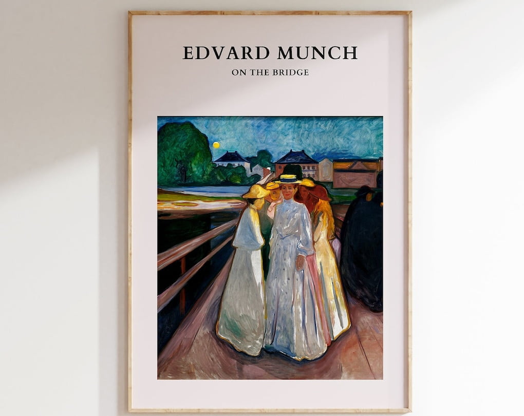 Edvard Munch On The Bridge Poster, Edvard Munch Print, Exhibition ...