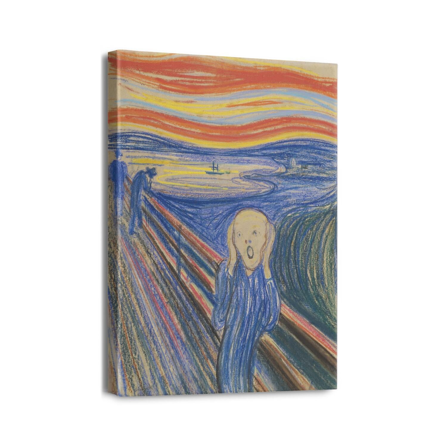 Edvard Munch Canvas Wall Art - The Scream Pastel Classic Artwork ...