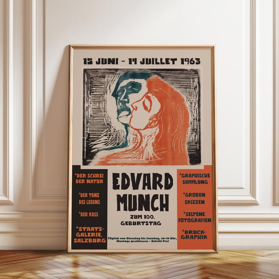 Edvard Munch Exhibition Poster 1963 Abstract Museum Poster Art Wall Art ...