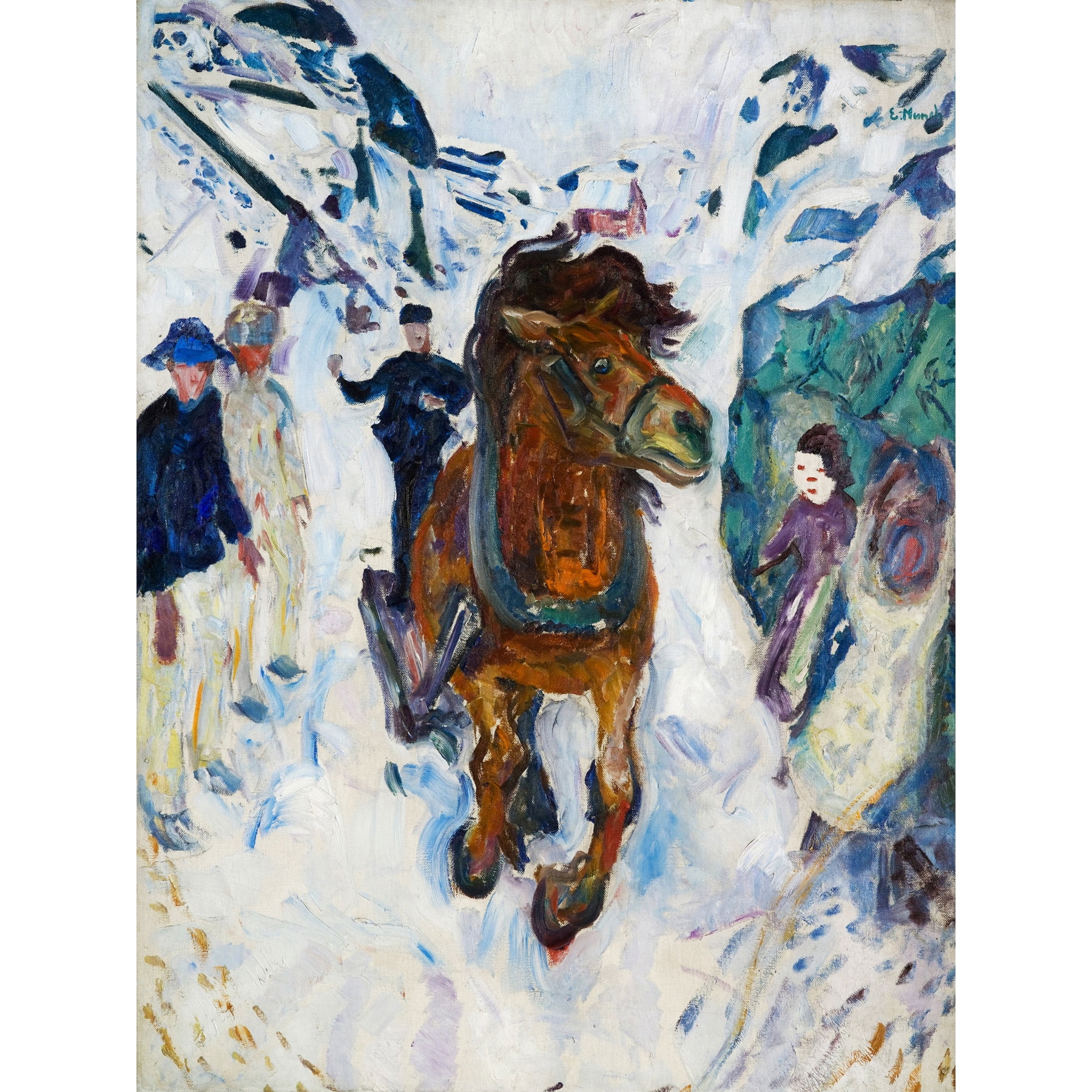 Edvard Munch Galloping Horse Cropped Extra Large Art Print Wall Mural ...