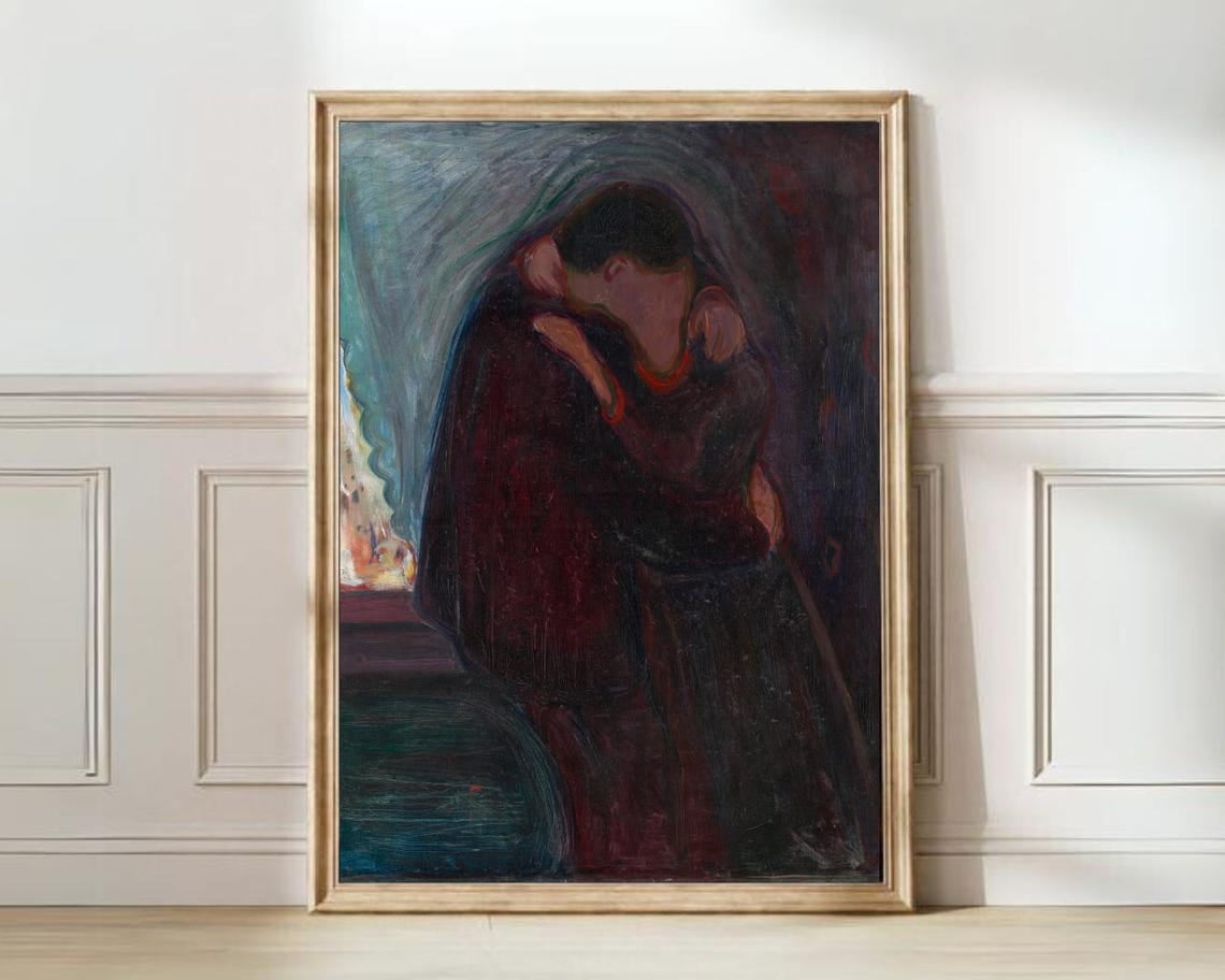 Edvard Munch Kiss By The Window Print Kiss Painting Romantic Painting ...