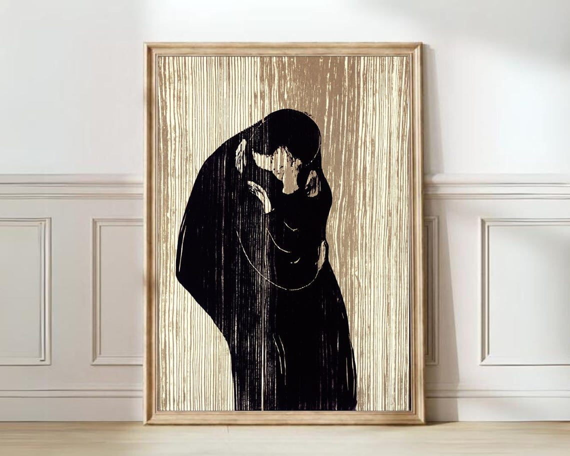 Edvard Munch Kiss By The Window Print Wood Kiss Painting Romantic ...