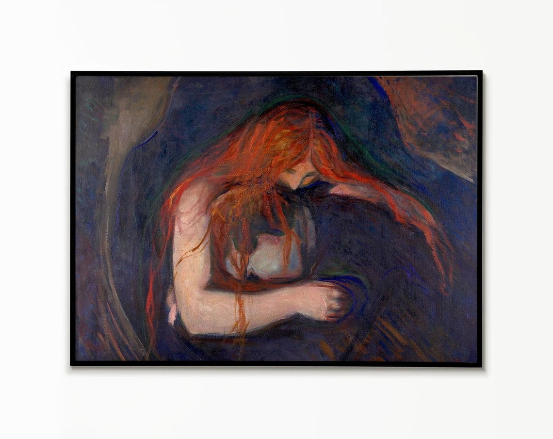 Edvard Munch Love And Pain Vampire Poster, Wall Art, Poster Art, Norwegian Painter, Symbolist ...