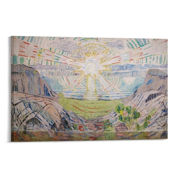 Edvard Munch Painting Poster The Sun (1) Poster Decorative Painting ...