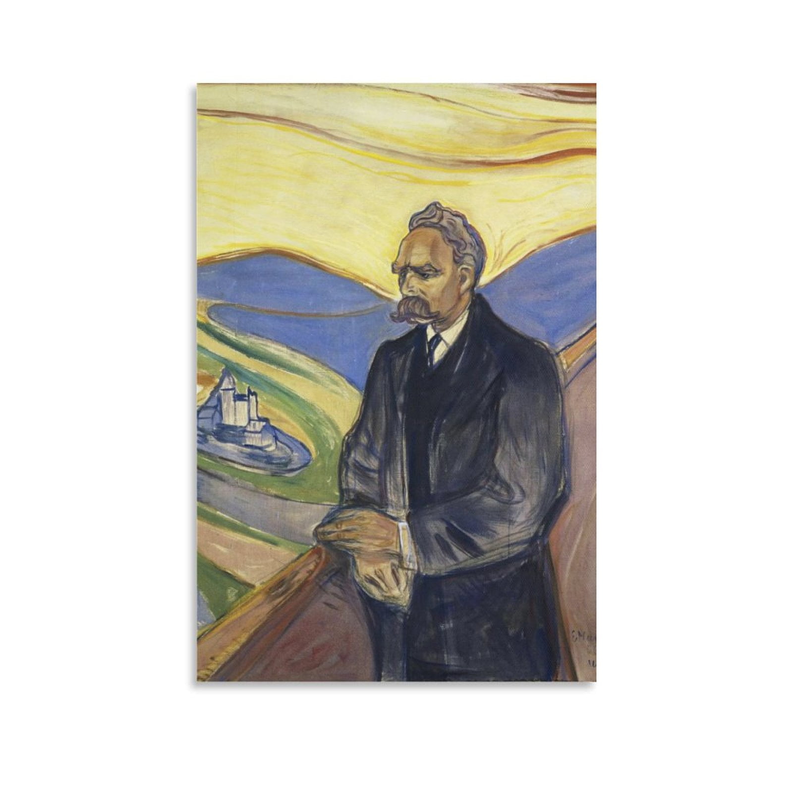 Edvard Munch Portrait of Friedrich Nietzsche Painting Art Poster Canvas ...