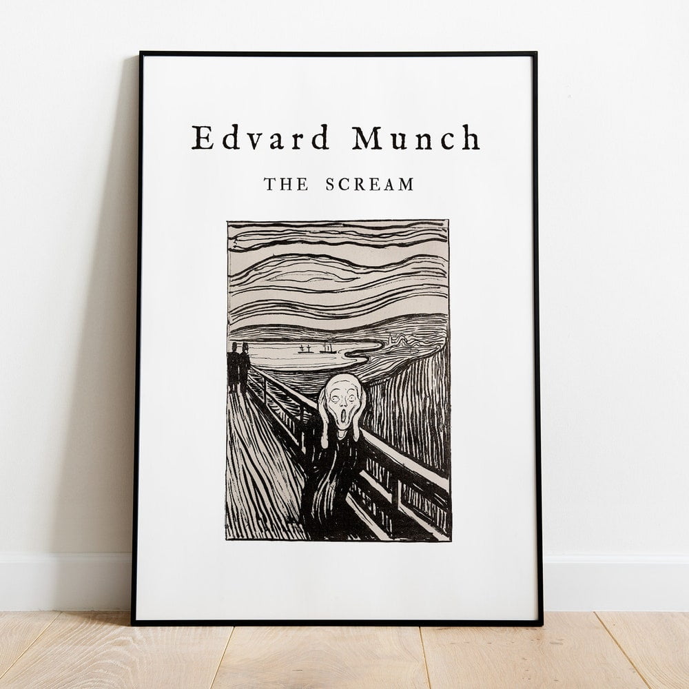 Edvard Munch Print, Scream Art Print, Black And White, Instant Art ...