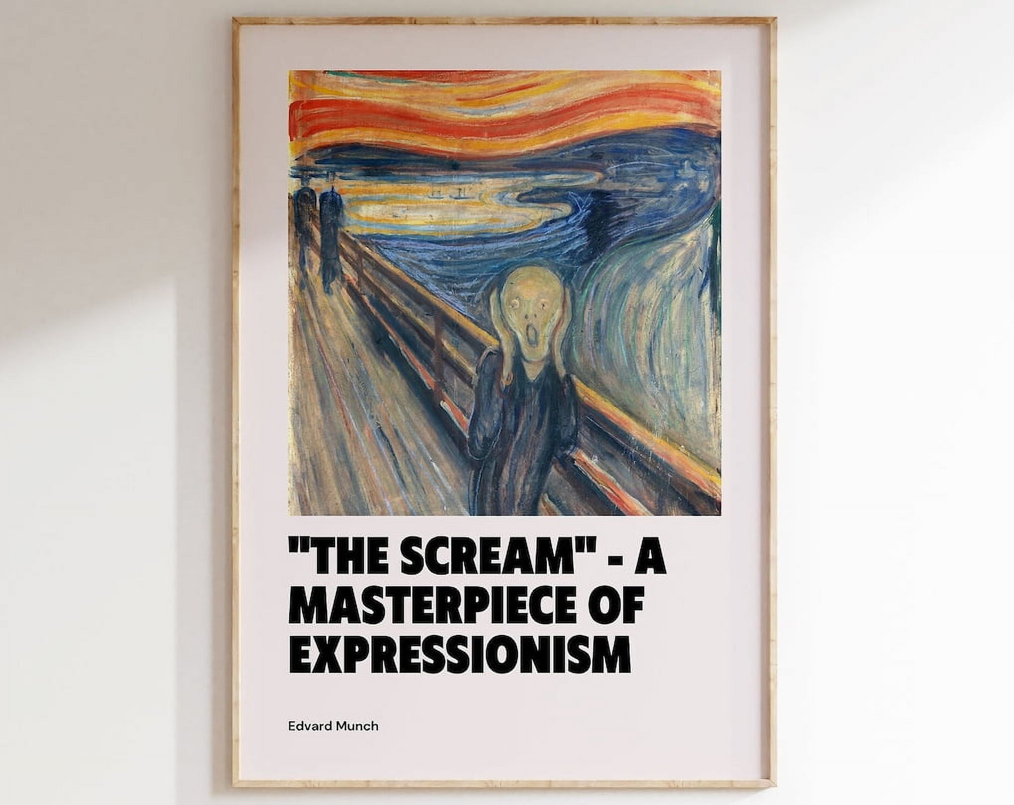 Edvard Munch The Scream Poster, Edvard Munch Print, Exhibition Poster, Vintage Mid Century Wall ...