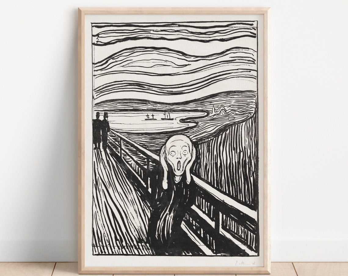 Edvard Munch The Scream Print - 1893, Famous Paintings, Iconic Modern ...