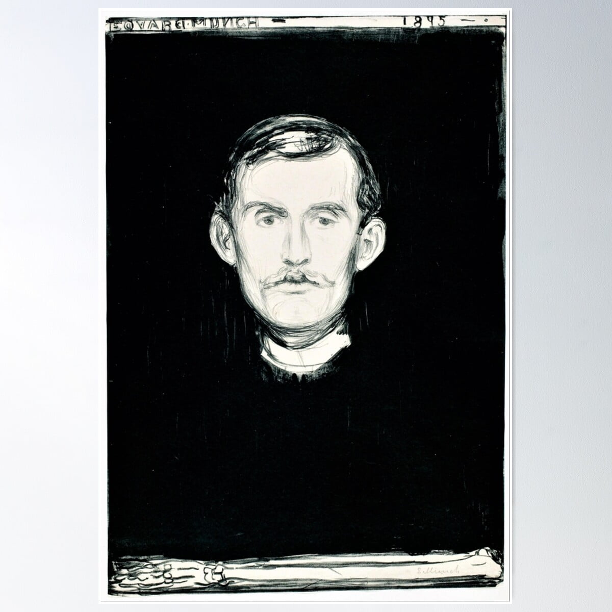 Edvard Munch "Self-Portrait With Skeleton Arm" Poster Wall Art, Modern ...