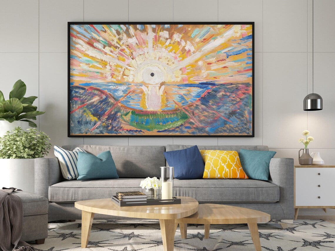 Edvard Munch The Sun Solen Vibrant Abstract Dawn Modern Expressionism ...