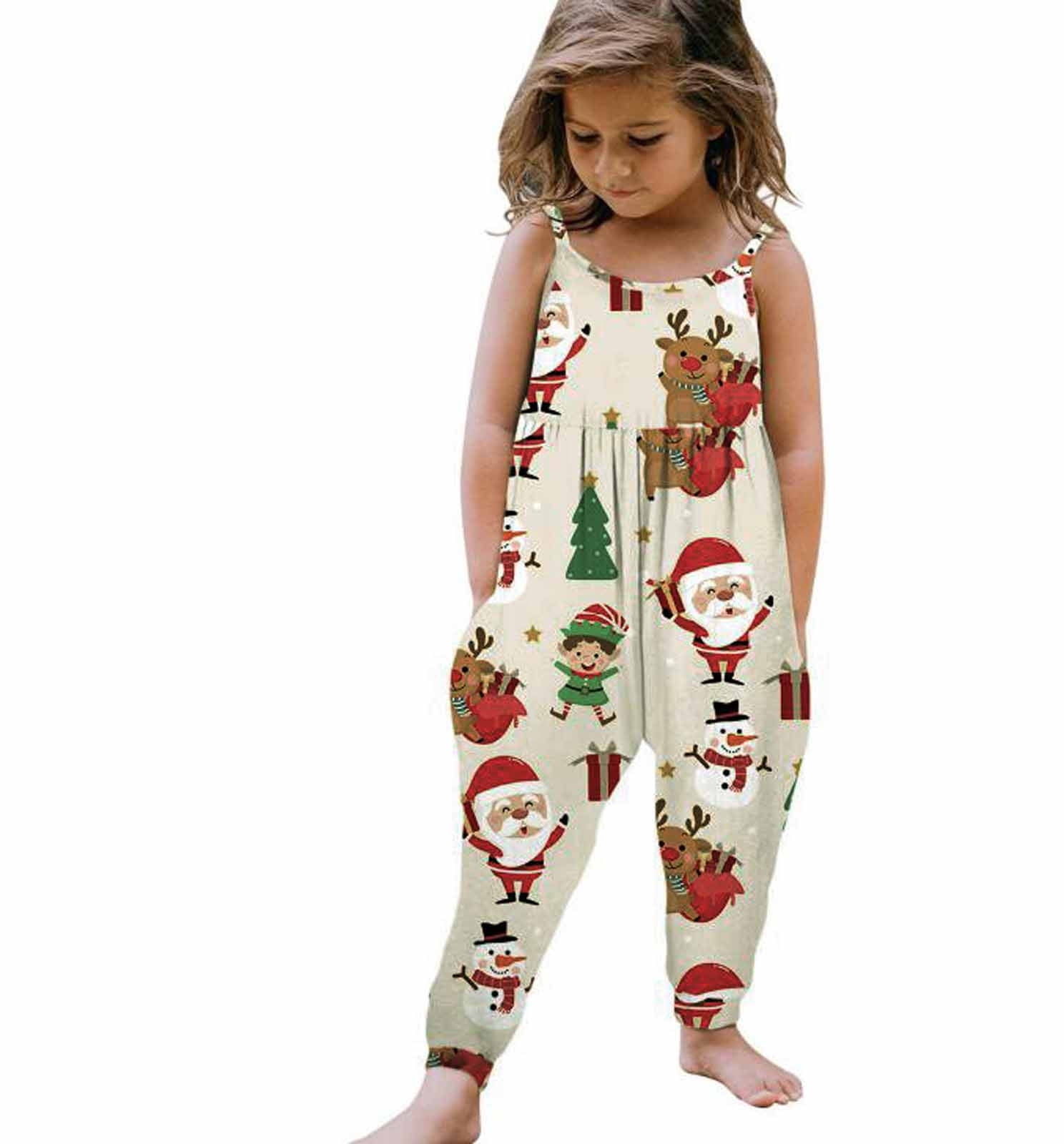 Edvintorg 1-6Years Christmas Romper Kids Girls Summer Cute Printing ...