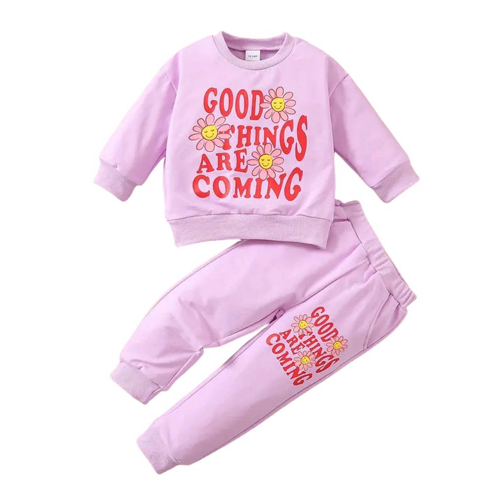 Edvintorg 18M-6Y Toddler Girl Clothes Sets Fashion Sunflower/Letter ...