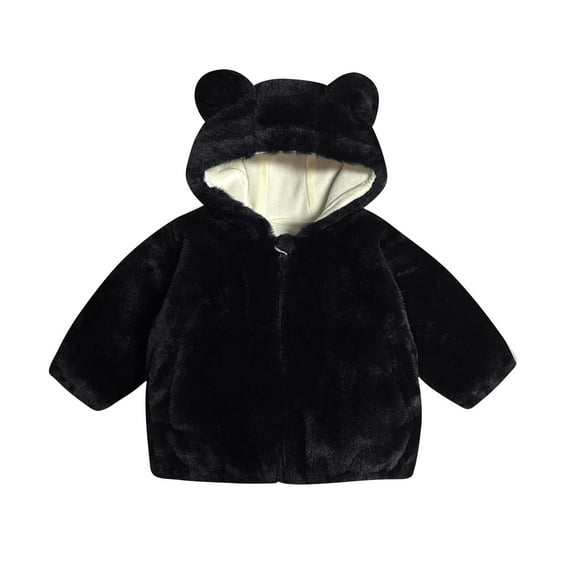 Edvintorg 2-7 Years Toddler Winter Jacket Kids Clothes Girls Solid Color Casual Long Sleeve Bear ...