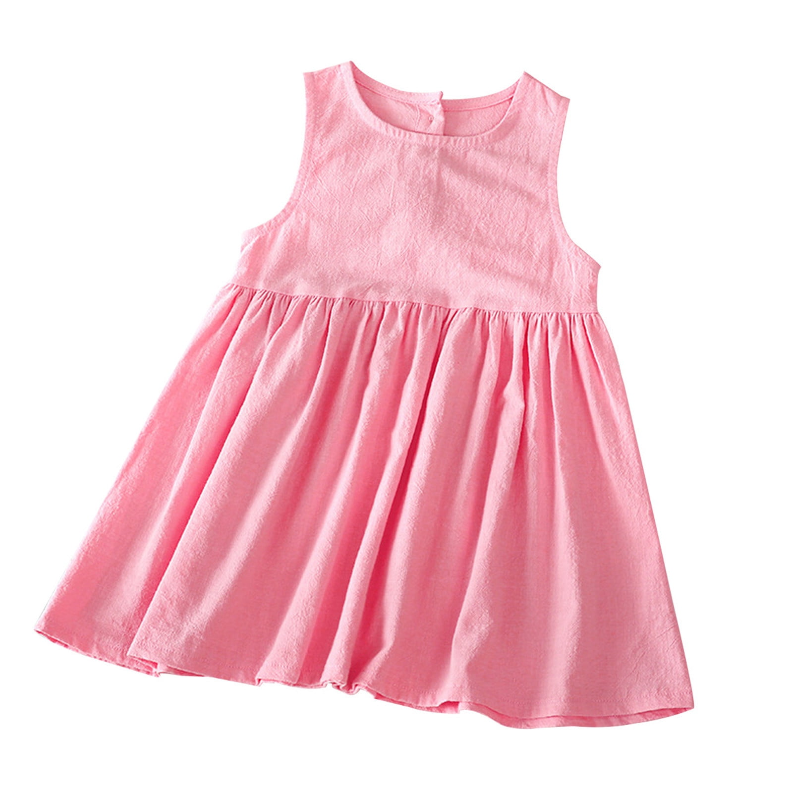 Edvintorg 2-7Years Baby Girl Summer Dress Clearance Cute Solid Color ...