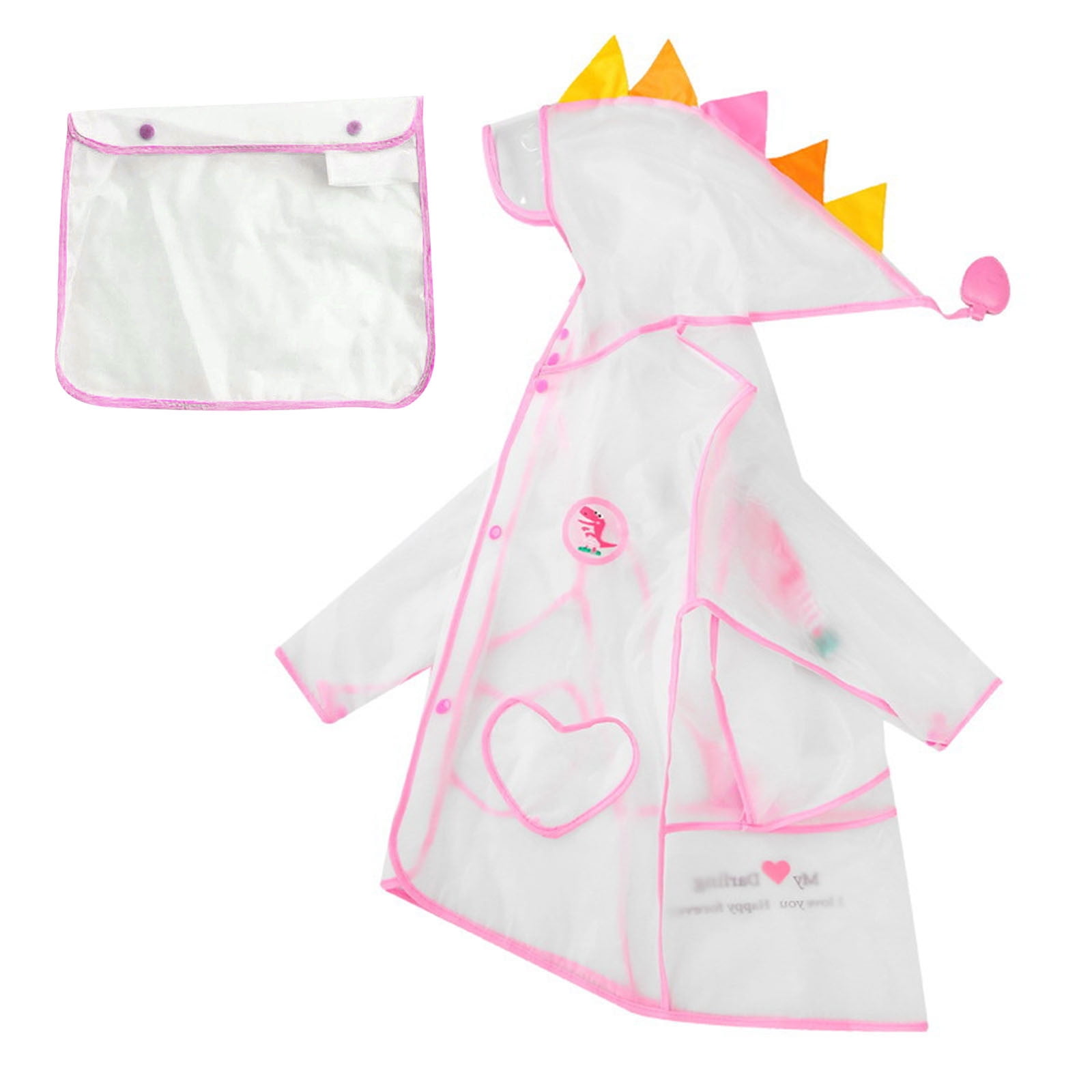 Edvintorg 2-8Years Kids Raincoat Girls Clearance Kawaii Solid Color ...