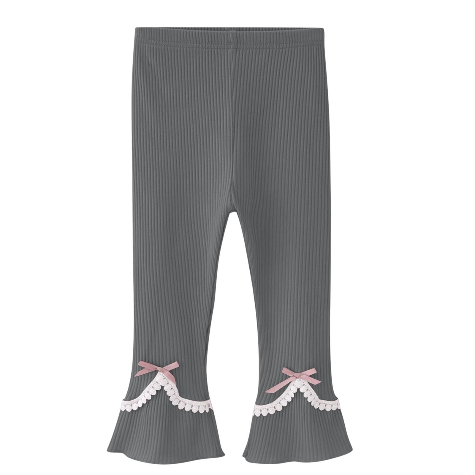 Edvintorg 2-9Year Flared Pants for Girls Cute Solid Color Bow Elastic ...