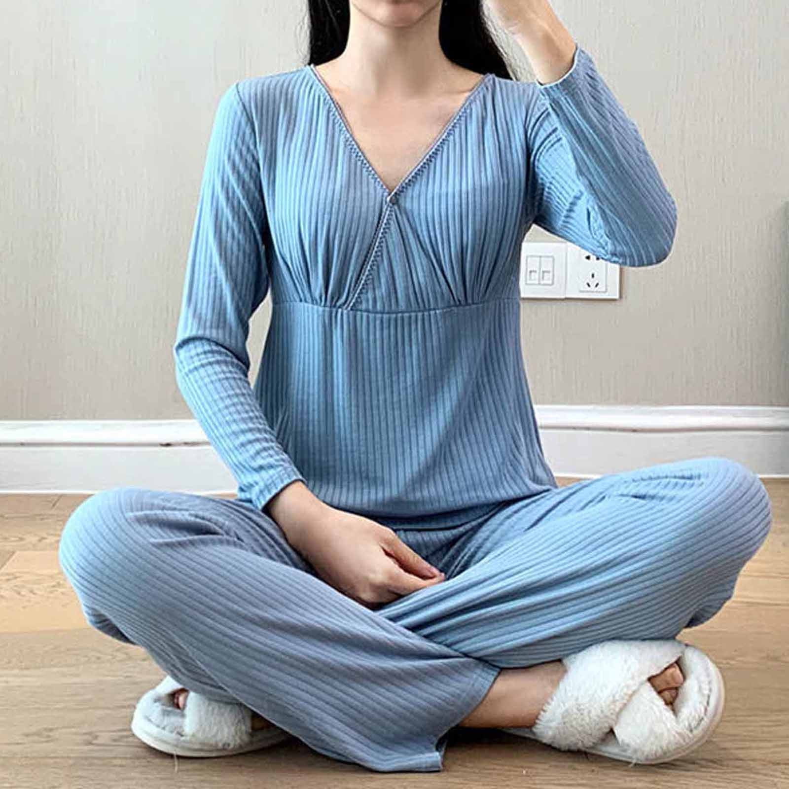 Edvintorg 2 Piece Maternity Nursing Sleepwear Breastfeeding Nightwear ...