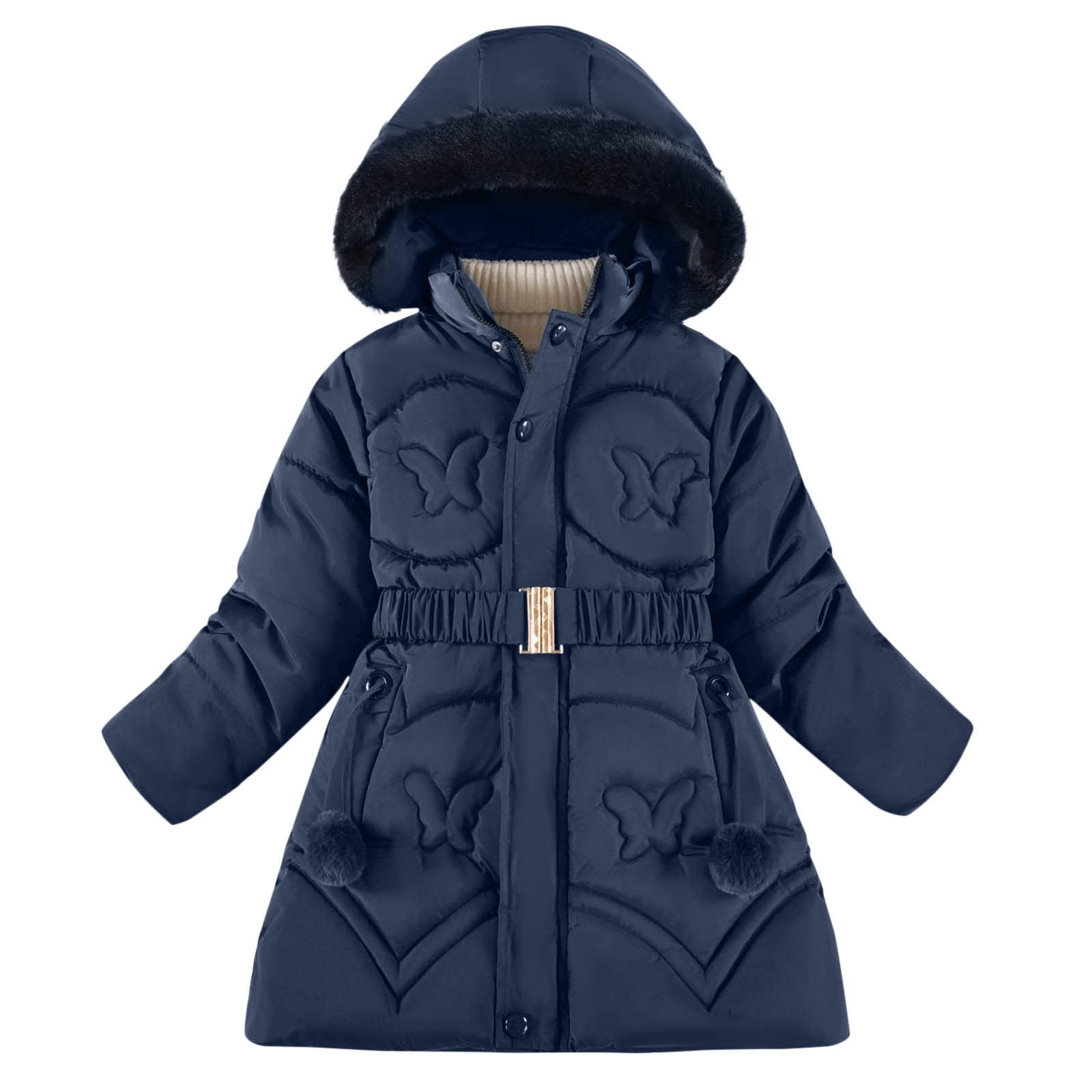 Edvintorg 2025 Winter Jackets for Girls Long Sleeve Hooded Warm Thick ...