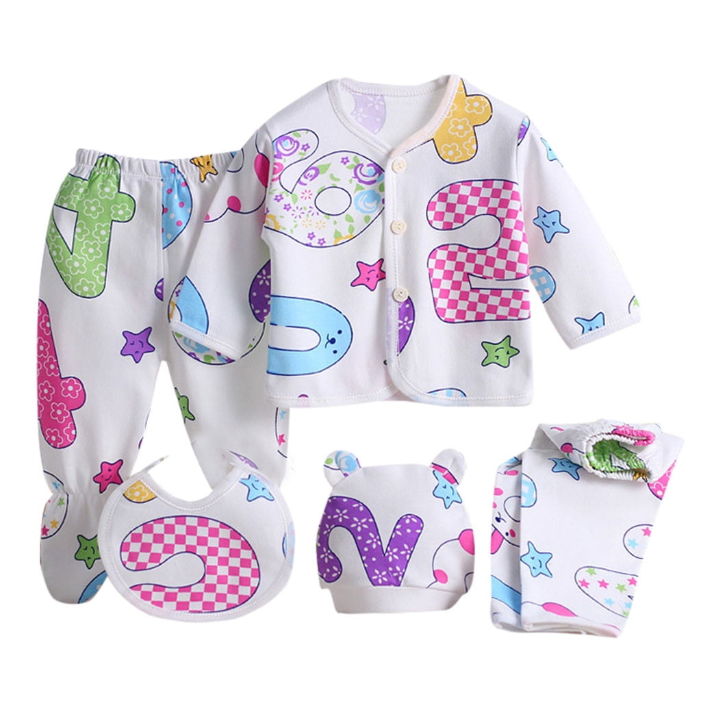 Edvintorg 5PCS cute cartoon printed Pyjamas Set for Newborn clothes ...
