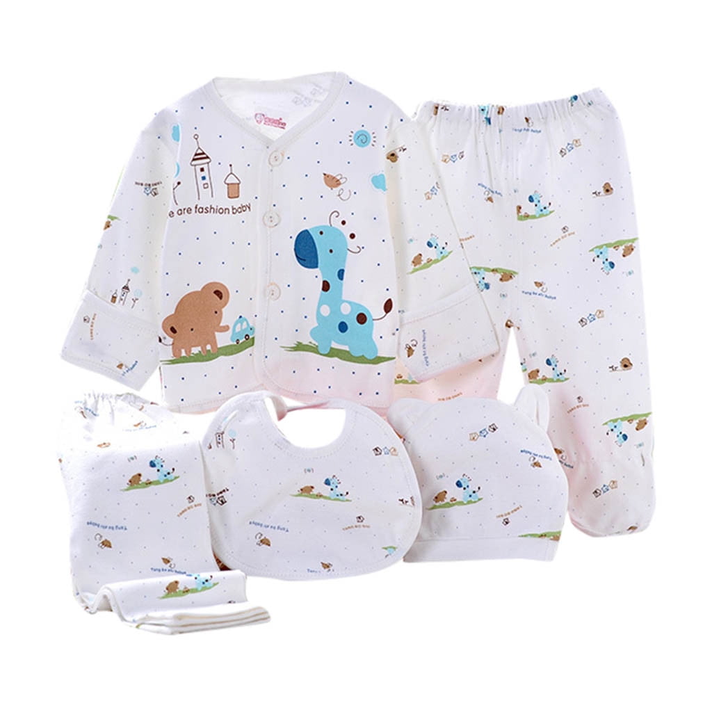 Edvintorg 5PCS cute cartoon printed Pyjamas Set for Newborn clothes Baby Boys Girls Long Sleeve ...