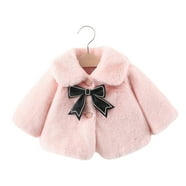 Baywell Toddler Girls Winter Fleece Coat Kids Hooded Fur Jacket Baby Warm Outwear Black 5-6T ...