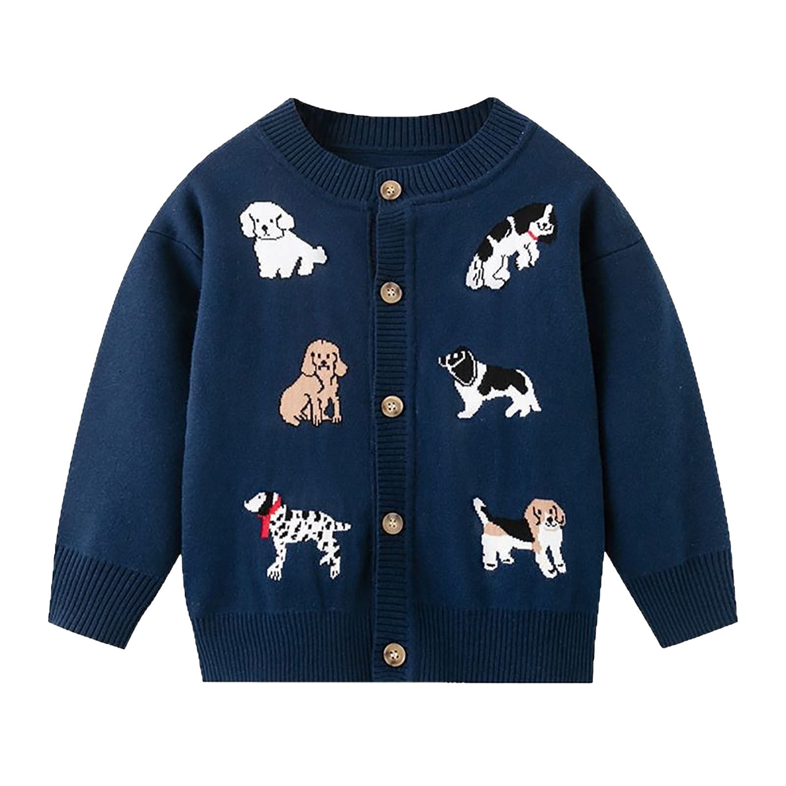 Edvintorg Cute Sweaters for Girls Cartoons Printed Long Sleeve Knitted ...
