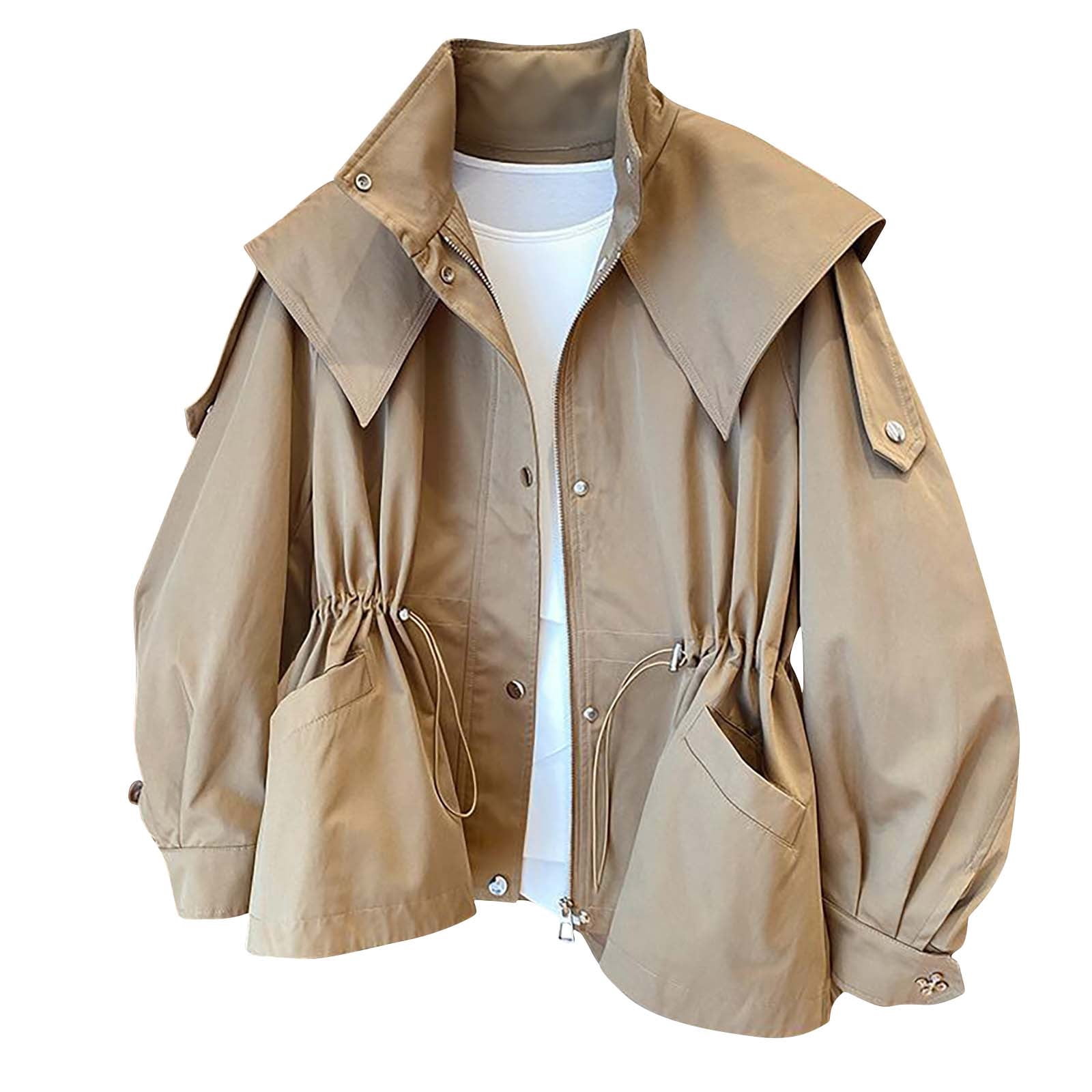 Edvintorg Fall Coats for Women 2025 Fashion Solid Color Long Sleeve ...