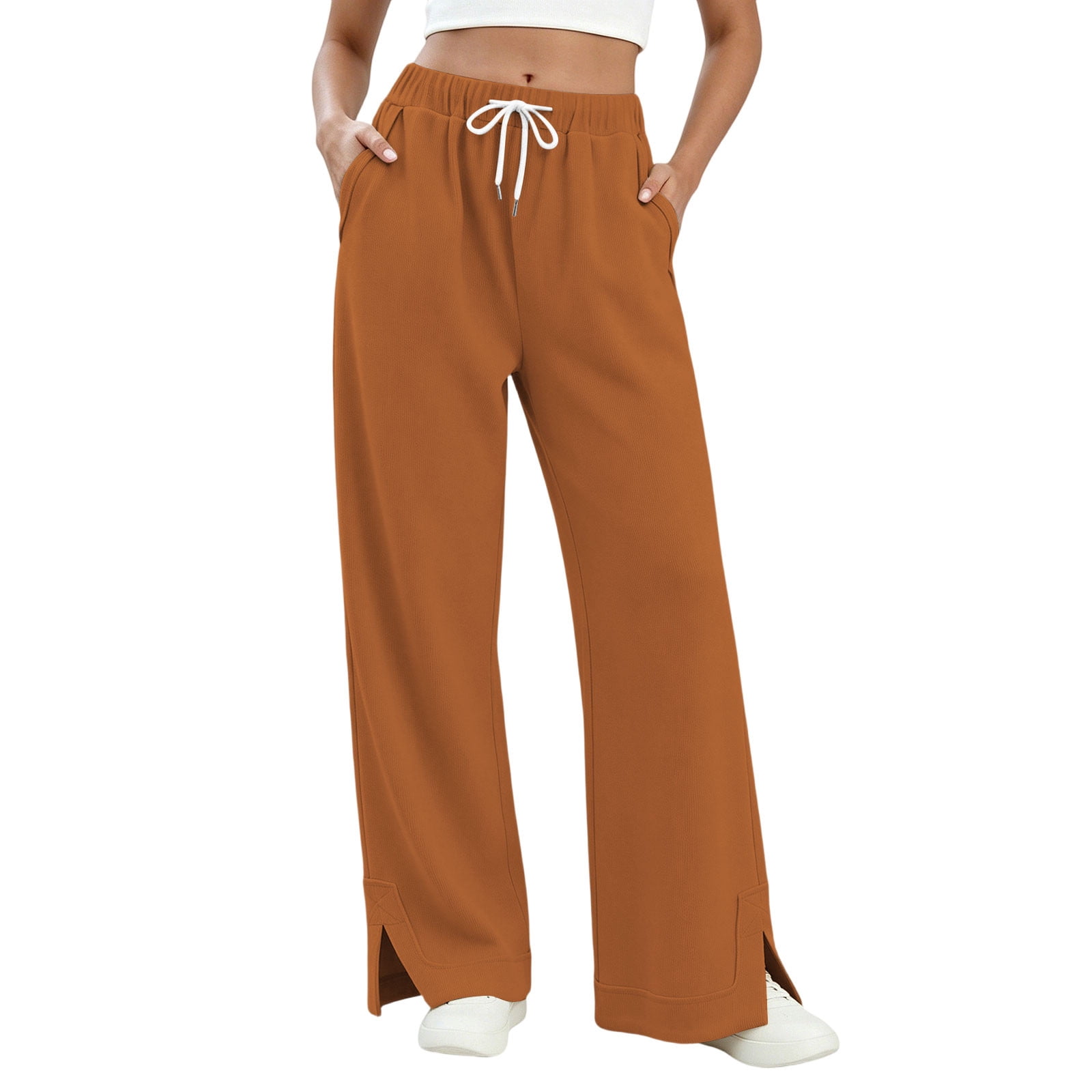 Edvintorg Flowy Pants For Women High Waisted Plus Size Fashion Wide Leg ...