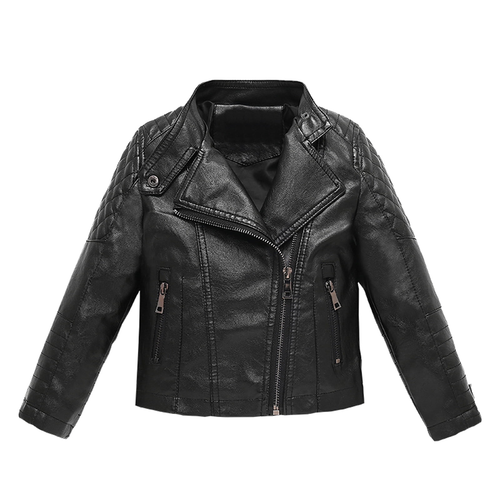 Edvintorg Girls Leather Jacket Spring Autumn Fashion Motorcycle ...