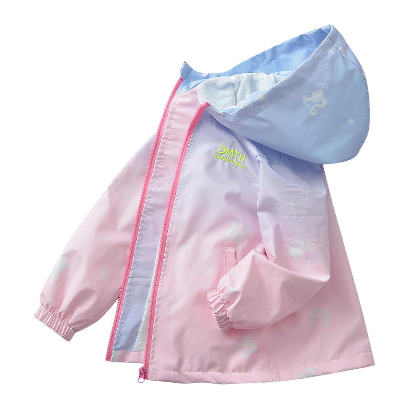 Edvintorg Girls Zip Up Jacket Fall Winter Hooded Windbreaker Casual ...