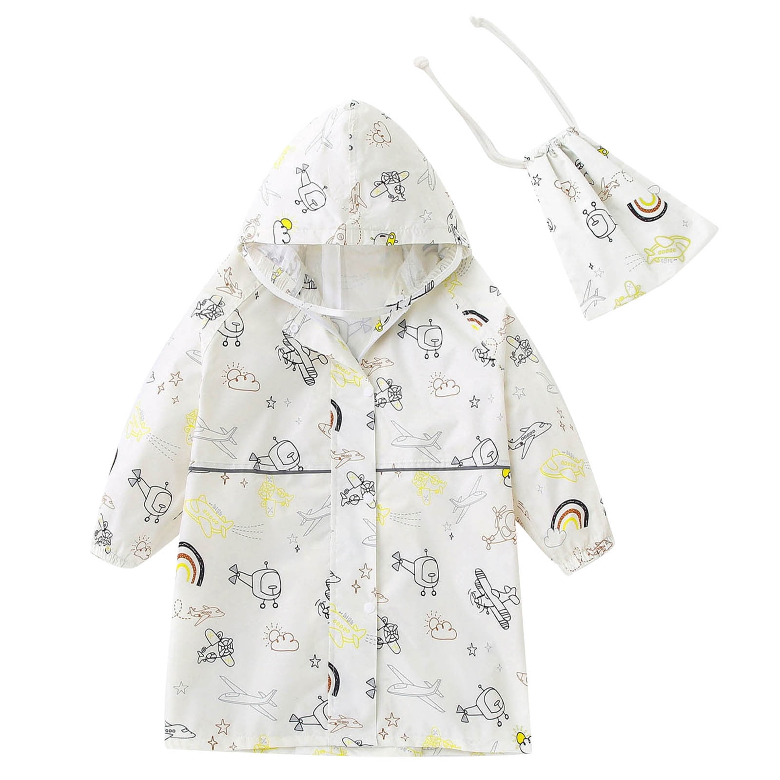 Edvintorg Kids Rain Coat Girls Boys Cute Printed Rainwear Raincoats ...