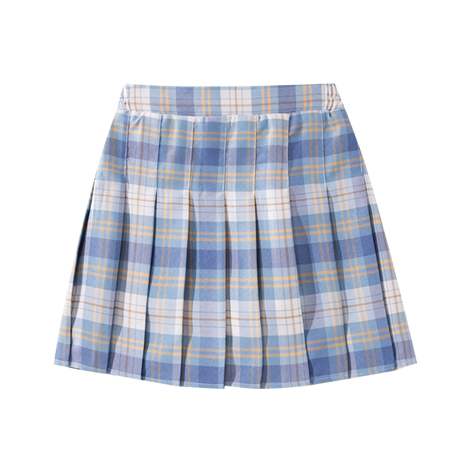 Edvintorg Kids Skirts Girls Cute Plaid Elastic Waist Casual School Uniform Tennis Skirt Pleated ...