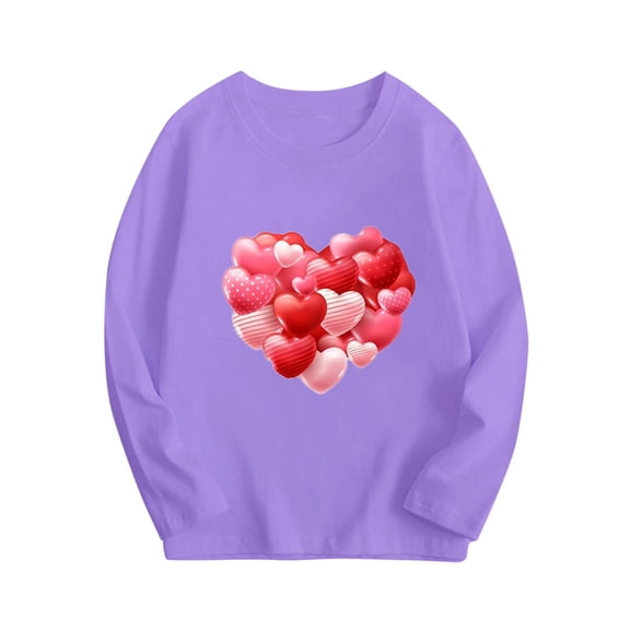 Edvintorg Valentine's Day Boys Long Sleeve Shirts Cute Heart Printing ...