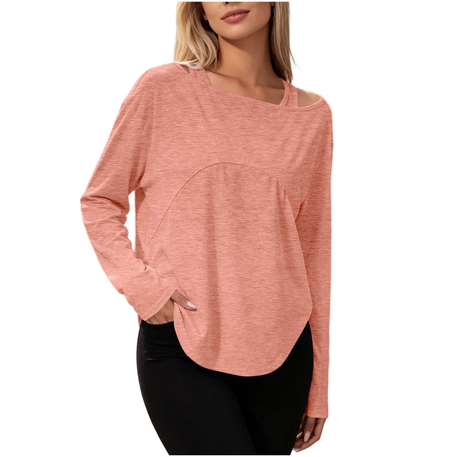 Edvintorg Long Sleeve Tops for Women Fashion Crew Neck Loose ...