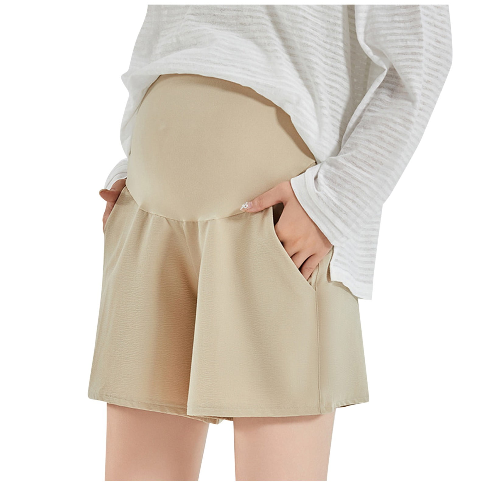 Edvintorg Maternity Shorts for Women Under Belly Cross Waist Casual ...