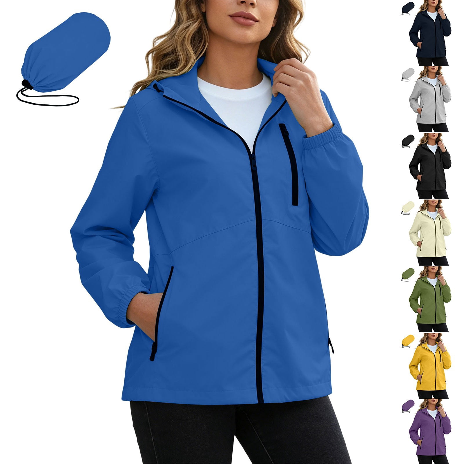 Edvintorg Rain Jacket Women Waterproof Lightweight Hooded Raincoat ...
