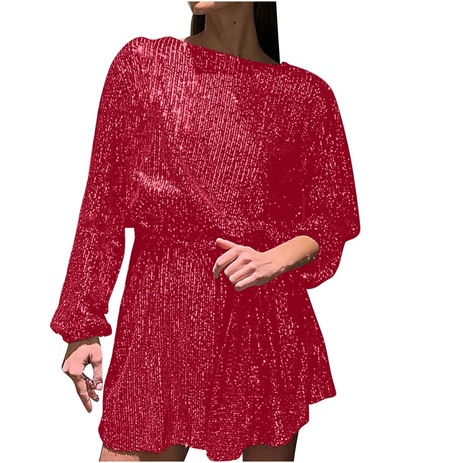 Edvintorg Sequin Dress Women Clearance Fall 2024 Fashion Women's Party ...