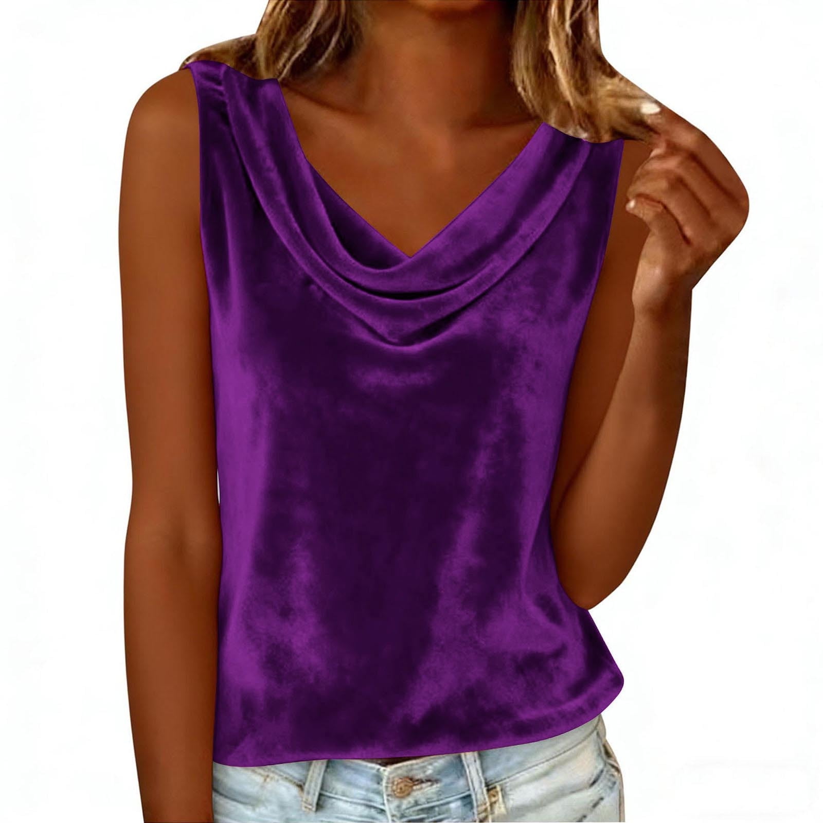 Edvintorg Sleeveless Shirts for Women Casual Summer V Neck Tank Tops ...