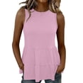 Edvintorg Sleeveless Tops for Women Plus Size Fashion Crew Neck Keyhole ...