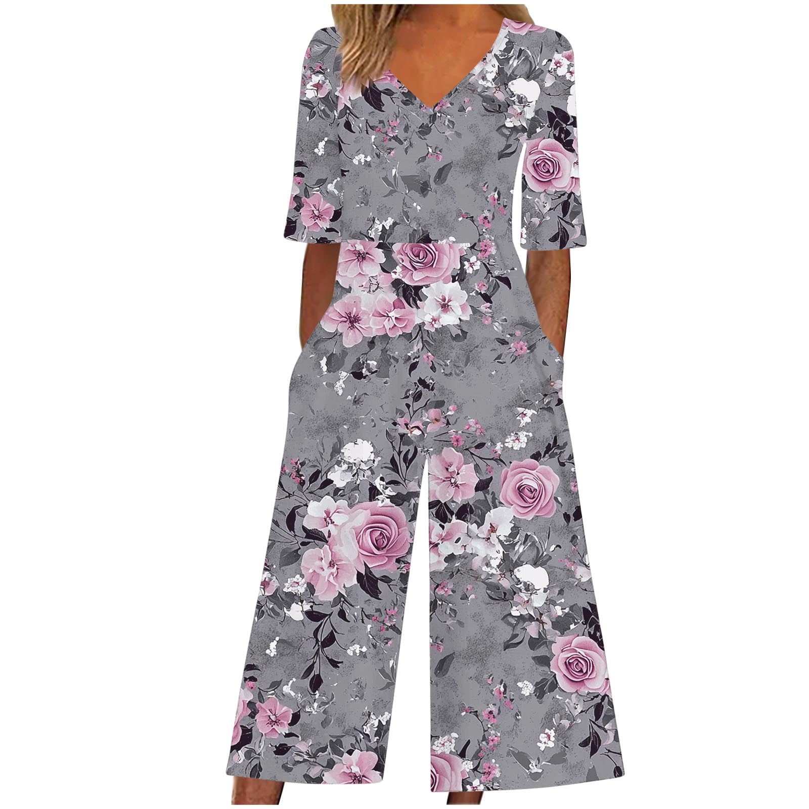 Edvintorg Summer Jumpsuits for Women 2025 Vacation Vintage Floral Print ...