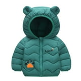 Edvintorg Toddler Baby Boys Girls Winter Padded Jacket Solid Cute Bear Ears Winter Hoodie Thick ...