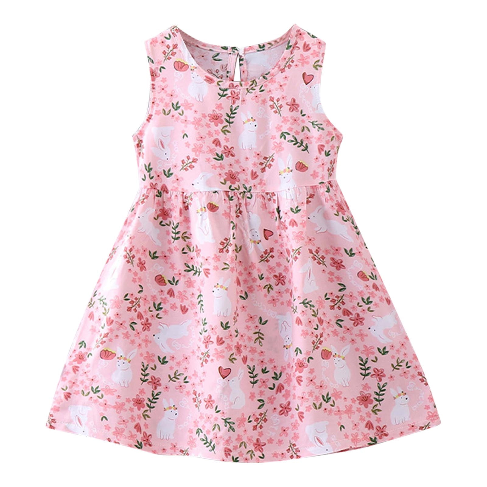 Edvintorg Toddler Baby Girl Dress Summer Floral Print Sleeveless Beach ...