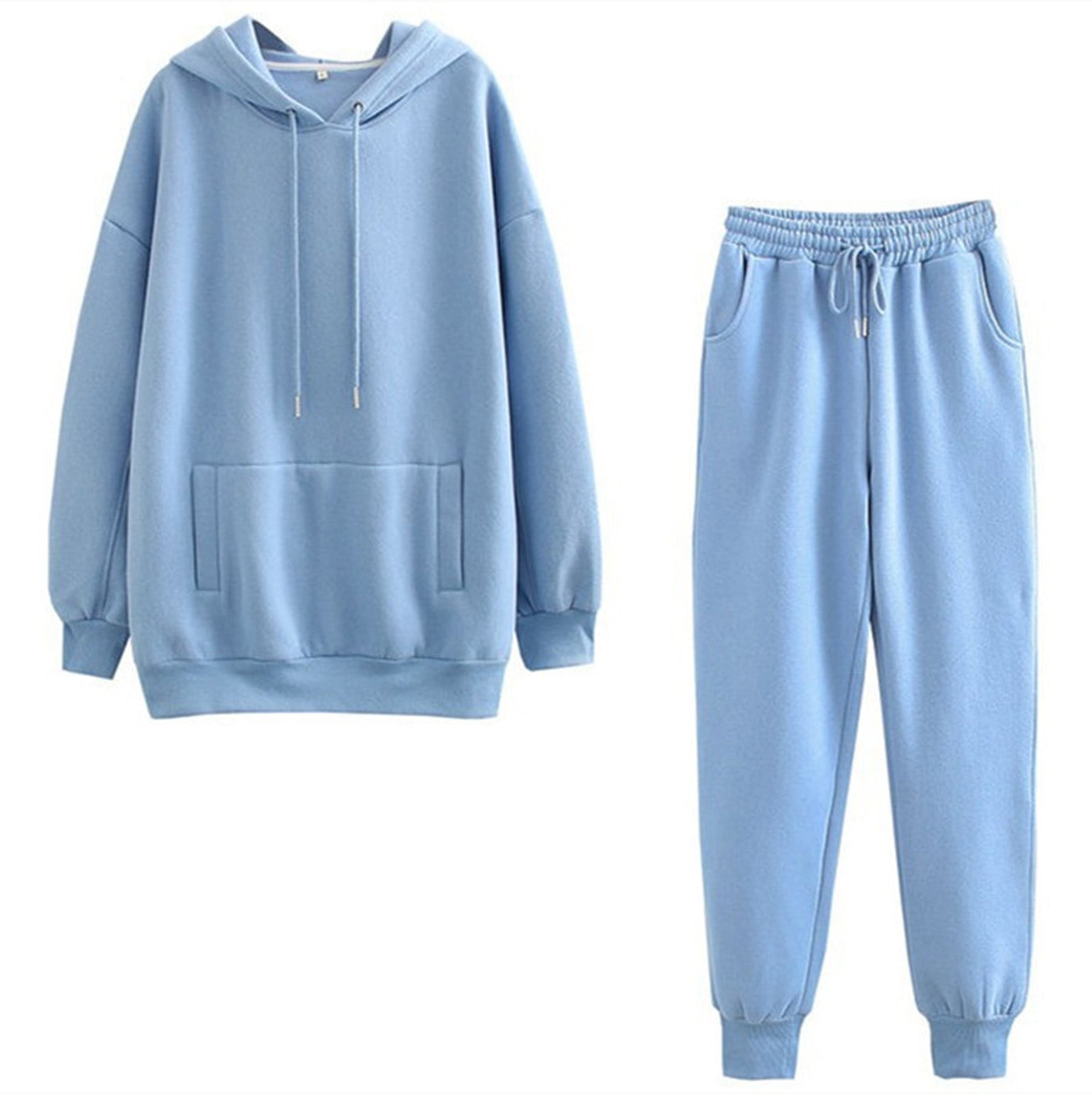 Edvintorg Winter Sweat Pants Sets Women 2 Piece Outfits Fashion Cozy ...