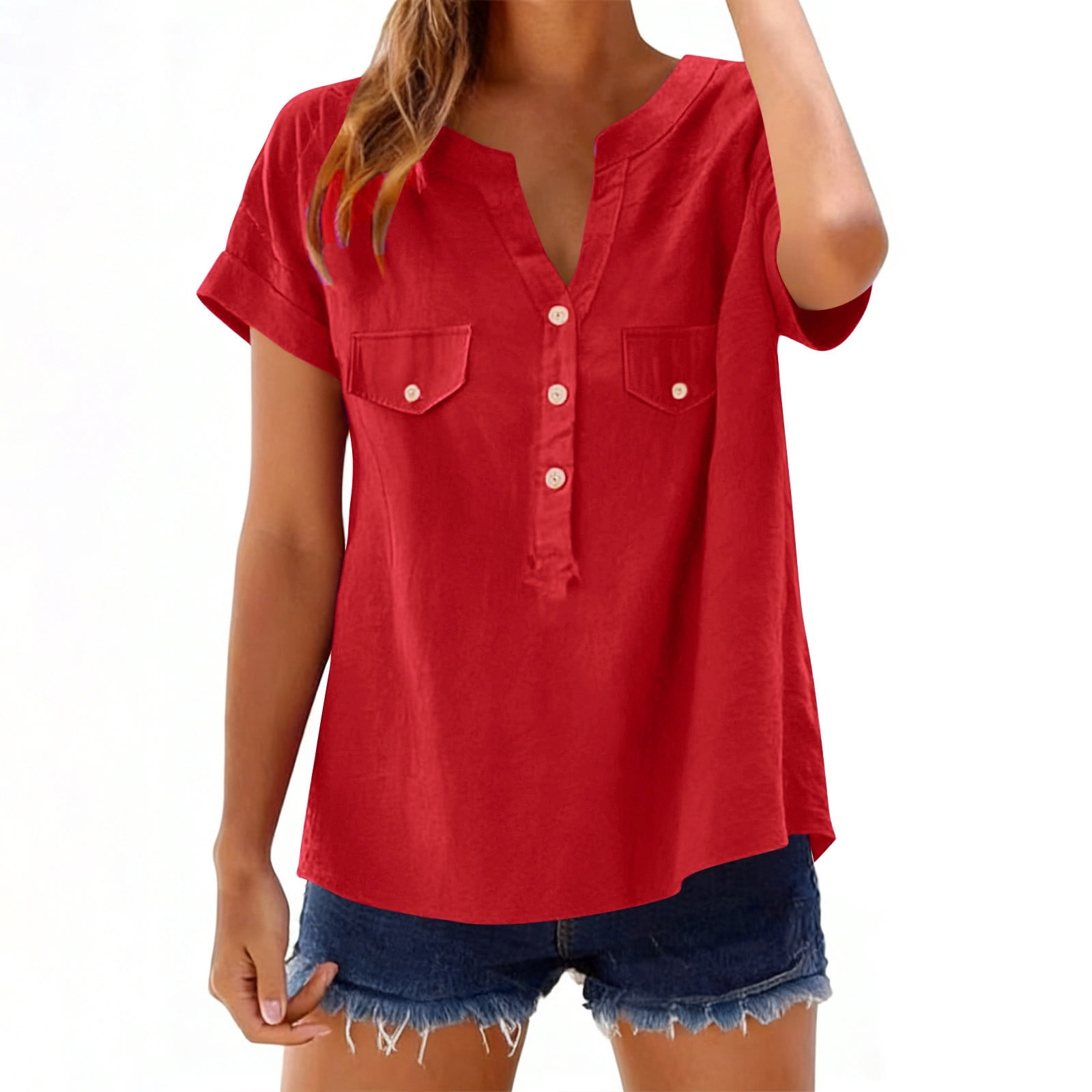 Edvintorg Women's Short Sleeve Shirts 2026 Summer Fashion Dressy Casual ...